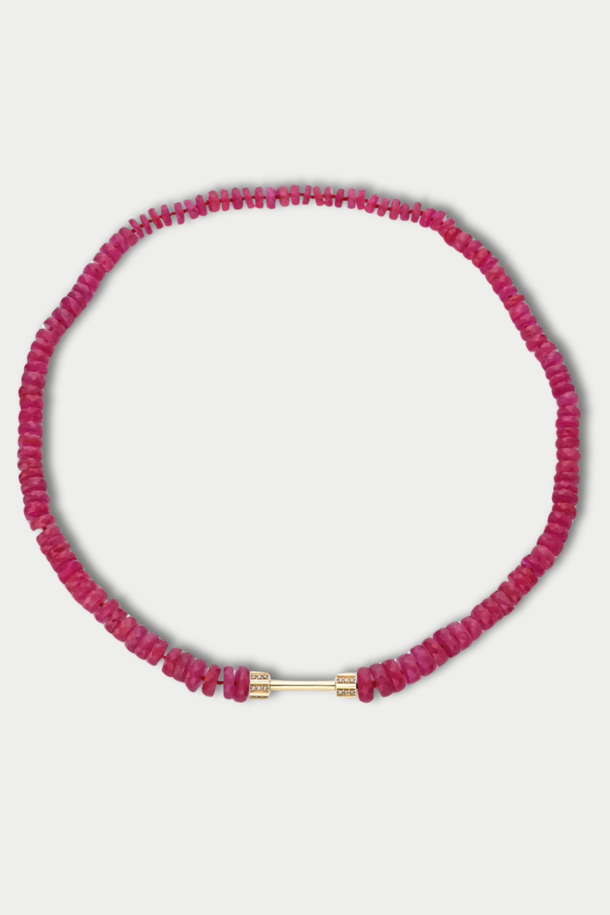 "Bosfor" Natural Ruby Strand, Ruby & Yellow Gold – Kick Pleat