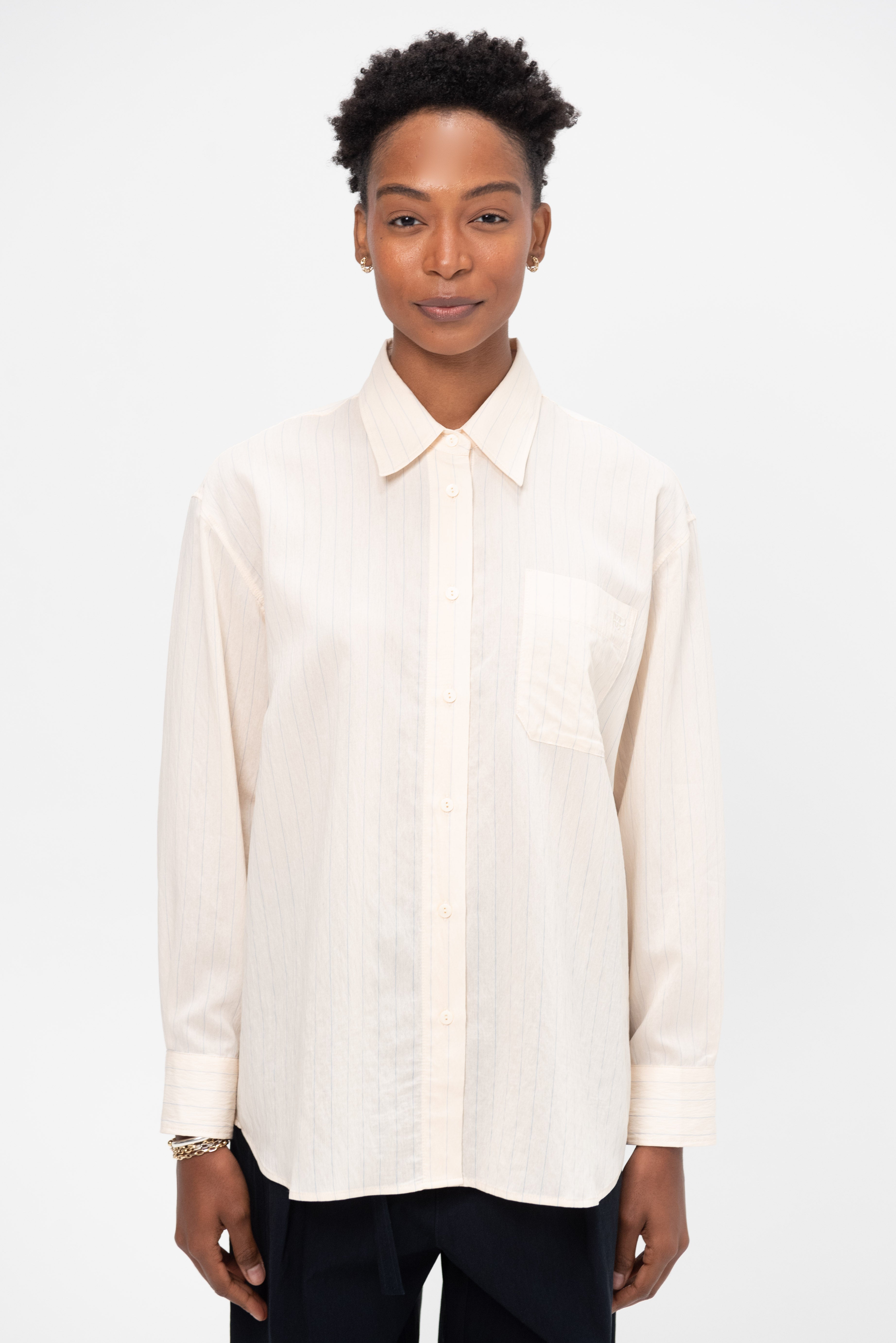 Mijeong Park Stripe Oversized Shirt, Cream – Kick Pleat