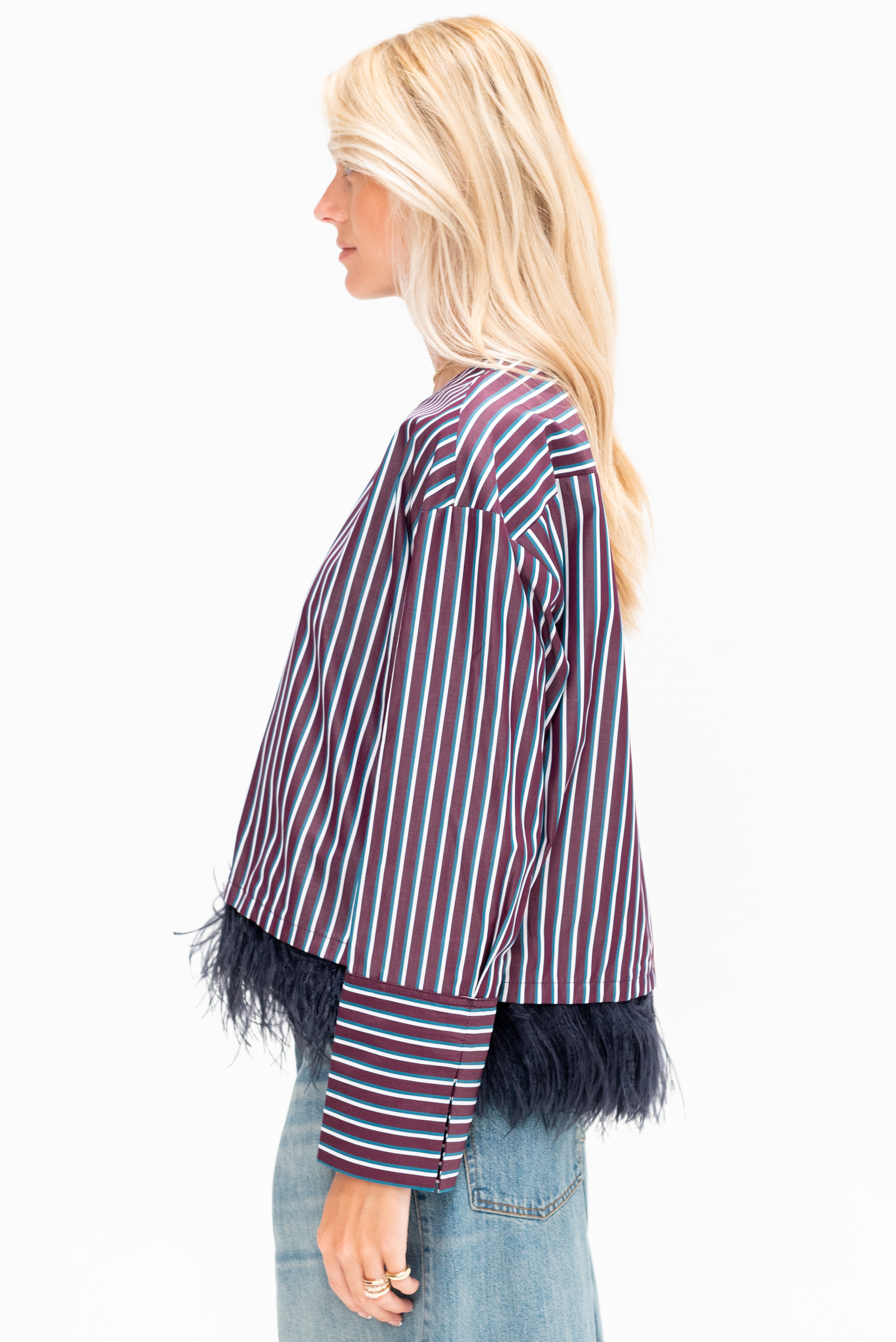 Odeeh Feather Shirt, Bordeaux – Kick Pleat