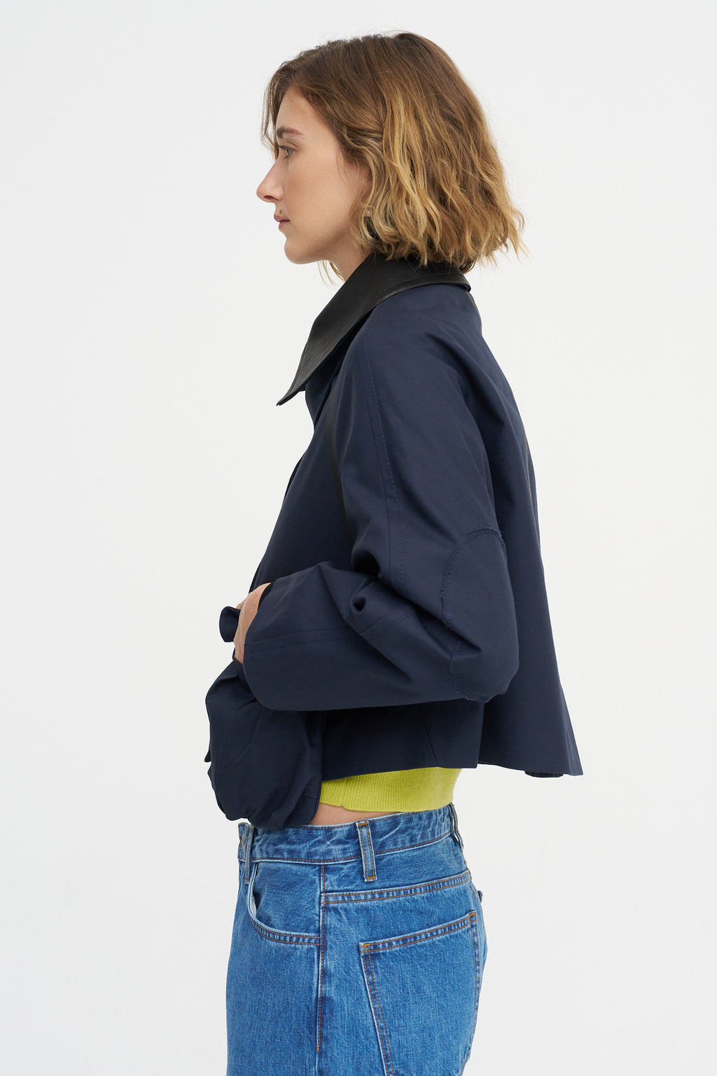 Precious Cargo Coat, Marine – Kick Pleat