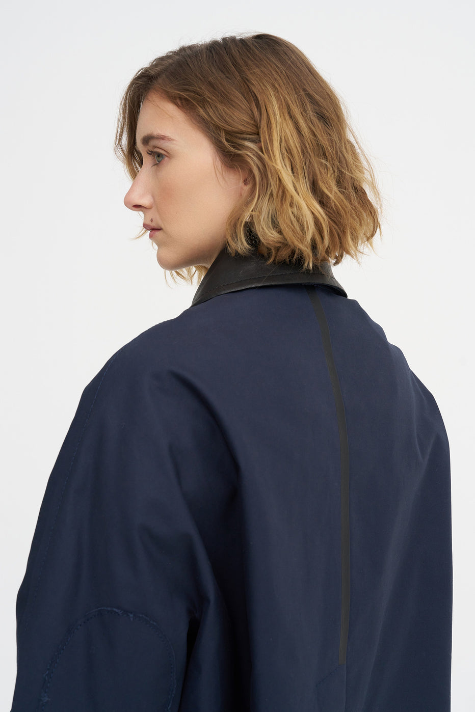 Precious Cargo Coat, Marine – Kick Pleat