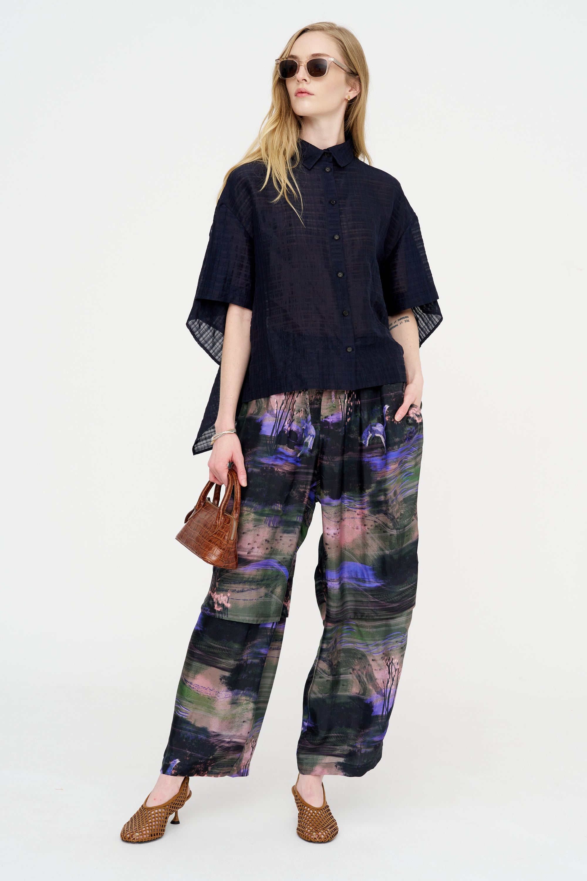 Square Shirt, Navy – Kick Pleat