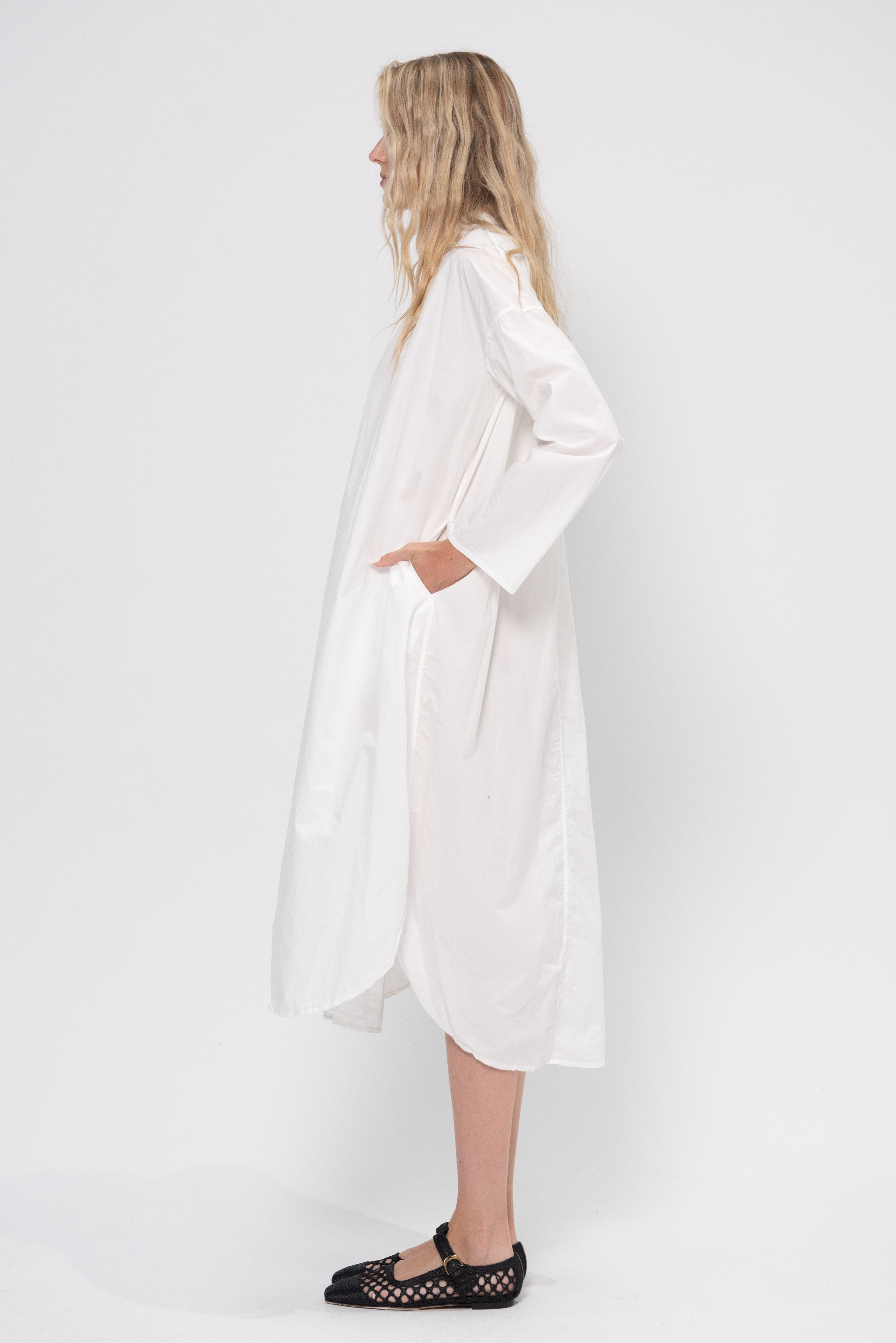 Album Di Famiglia Long Shirt Dress, Milk – Kick Pleat Album Di Famiglia Long Shirt Dress, Milk – Kick Pleat